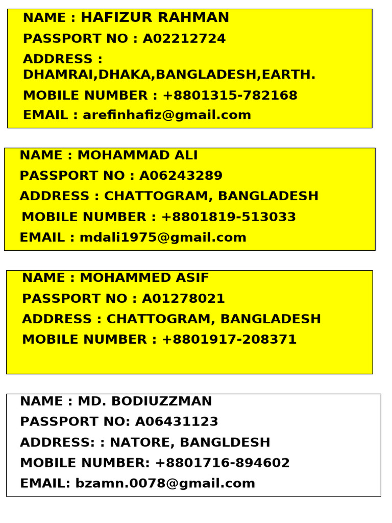 Crew Sign Off Card | PDF
