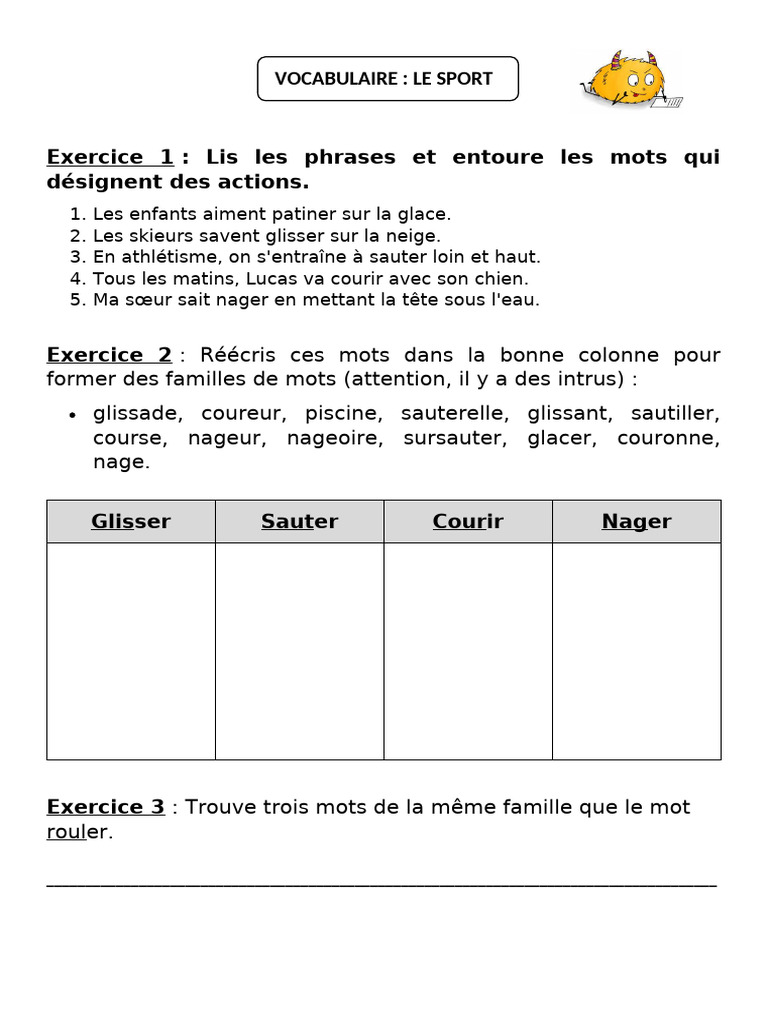 Vocabulaire des Sports en Français | PDF