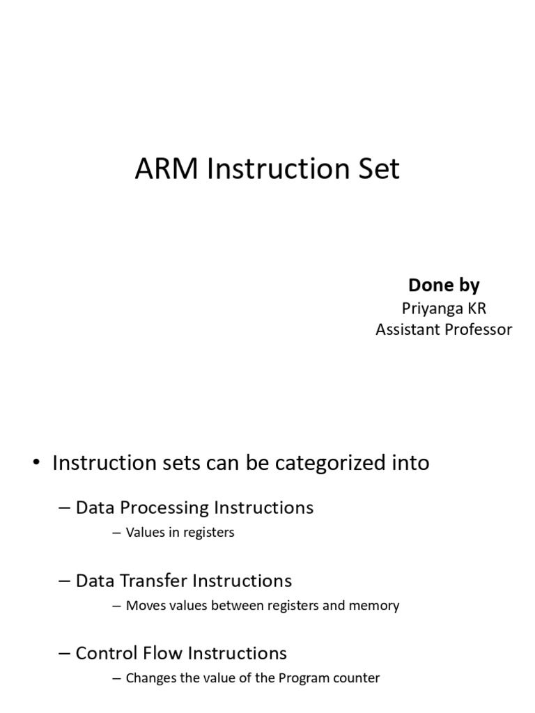 ARM Instruction Set Overview | PDF | Integrated Circuit | Arithmetic