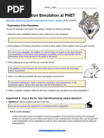 Natural Selection Simulation Guide | PDF | Tooth | Rabbit
