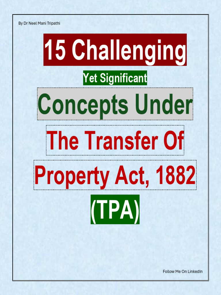 15 Challenging Yet Significant Concepts Under TPA | PDF | Mortgage Law ...