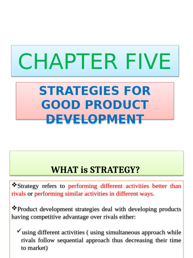 Strategies For Good Product Development Chapter 5 | PDF | New Product Development | Computer ...