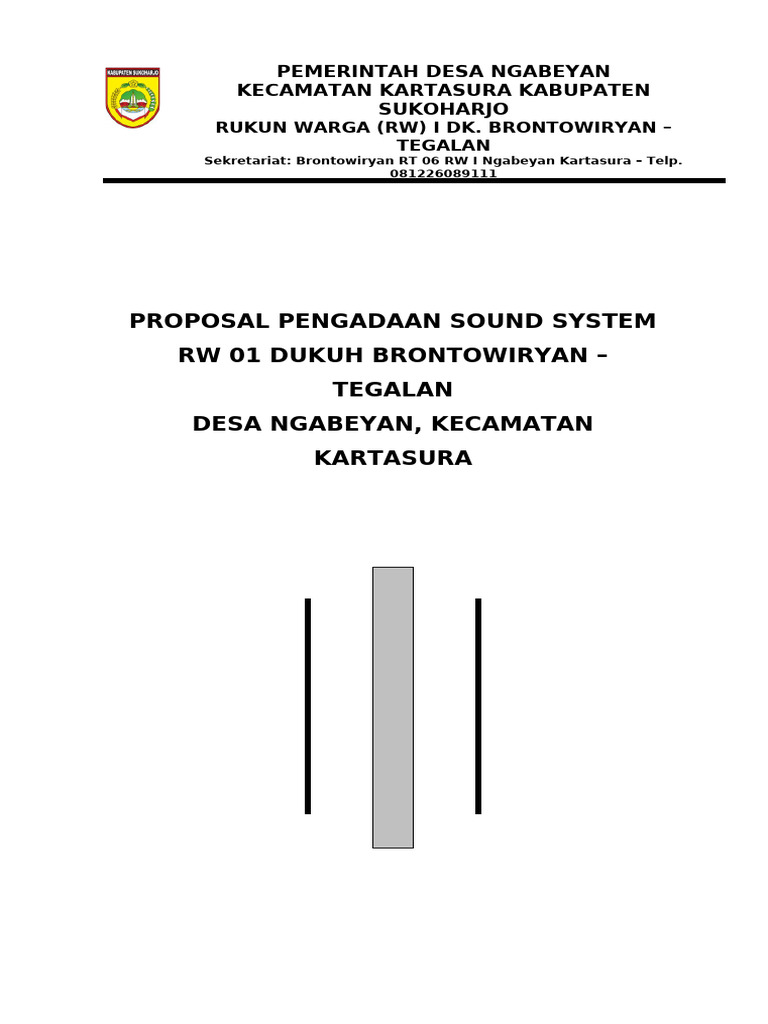 Proposal Pengadaan Sound System RW 01 | PDF