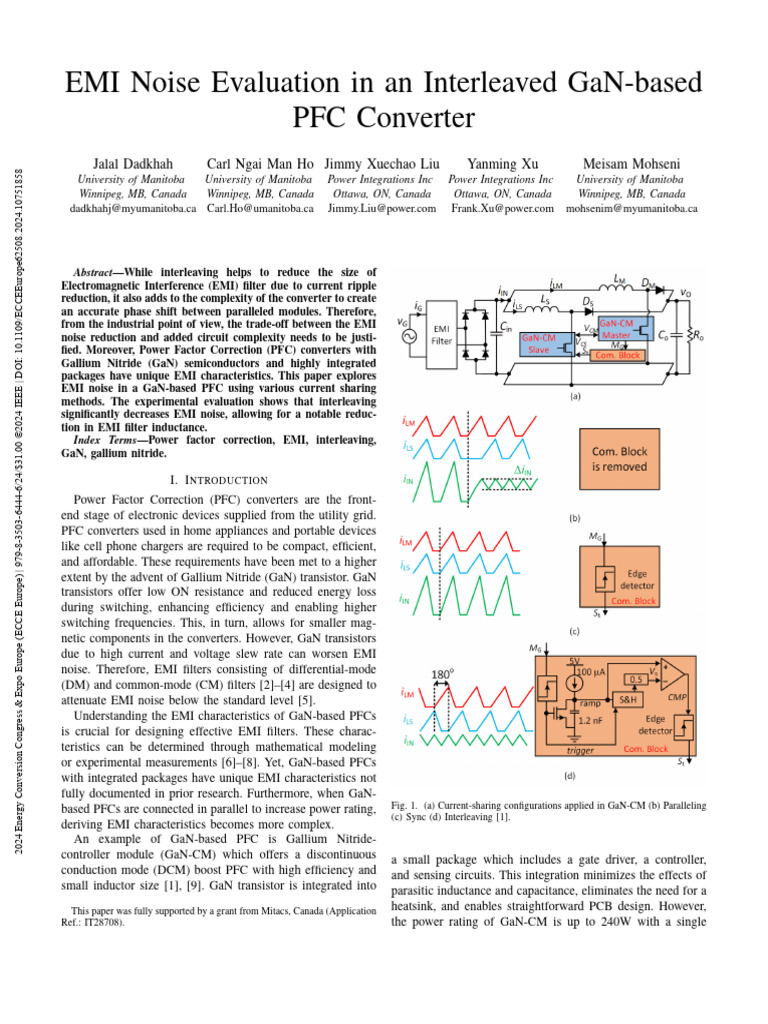 EMI Noise Evaluation in An Interleaved GaN-based PFC Converter | PDF | Electromagnetic ...