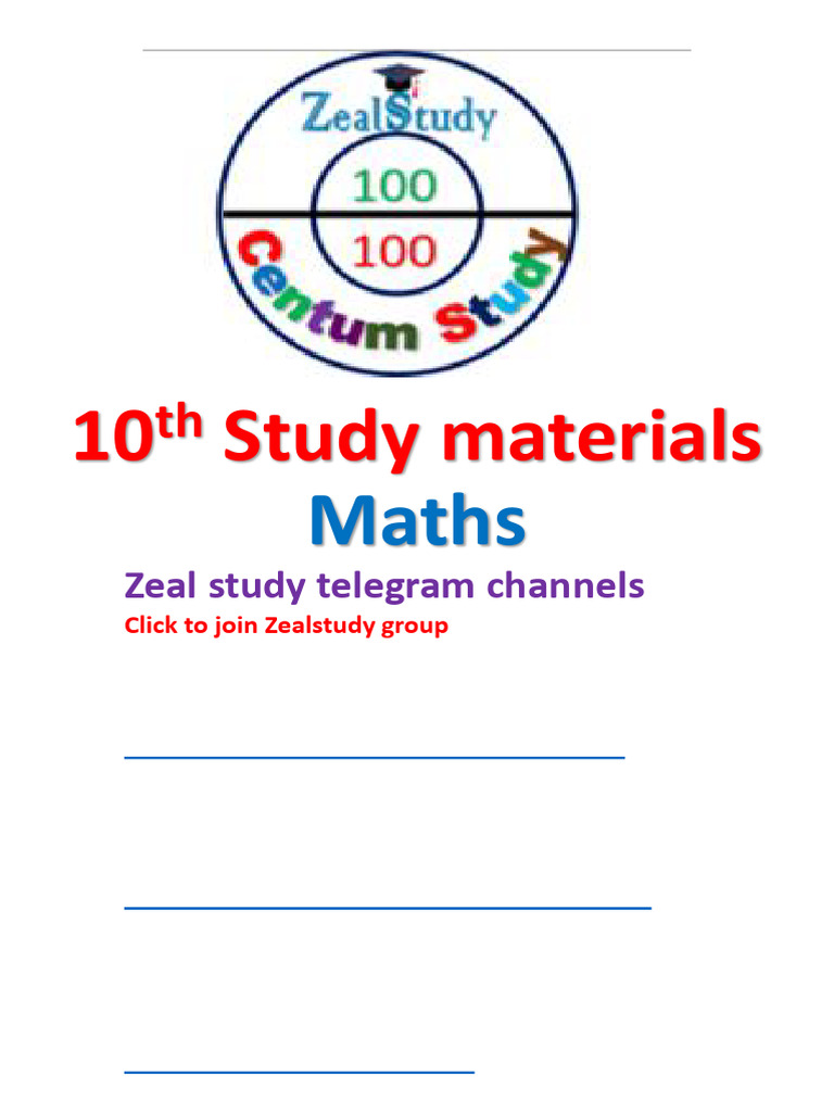 10th Maths One Mark Tm | PDF | Matrix (Mathematics) | Geometry
