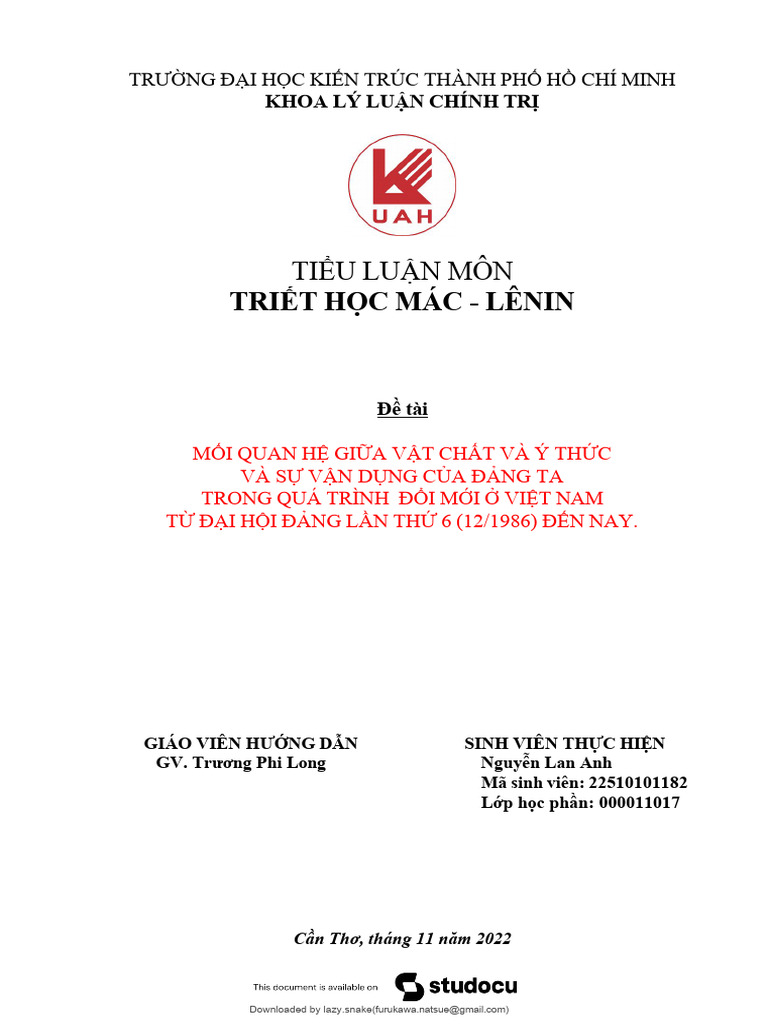 Bia Bai Tieu Luan | PDF