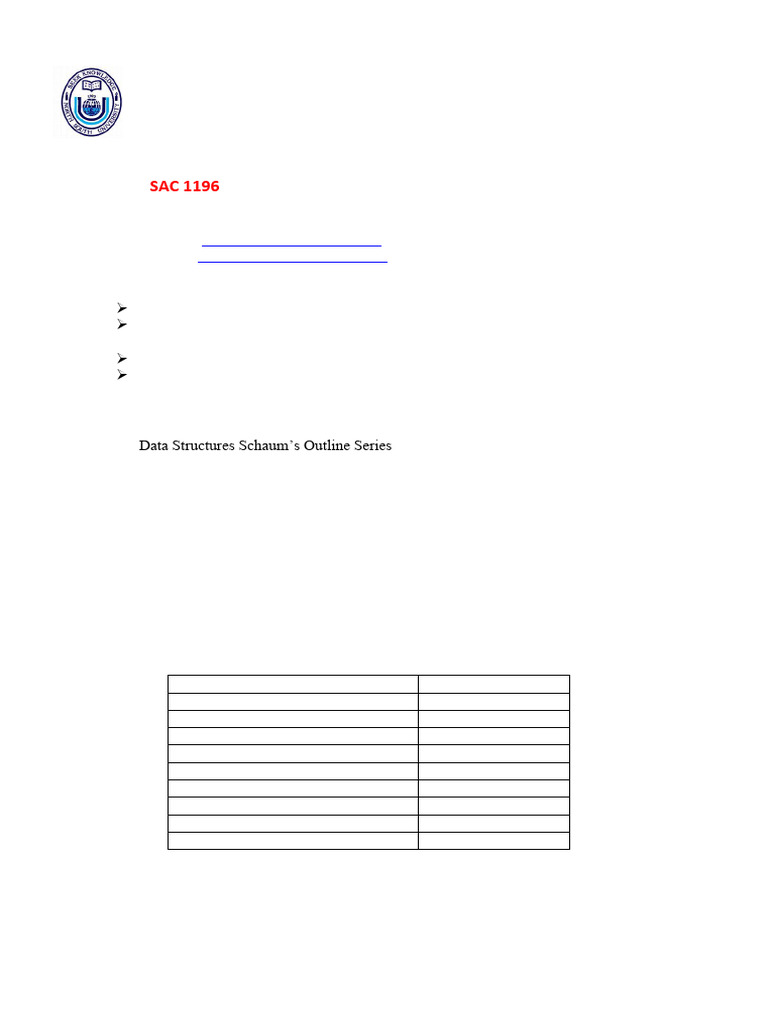CSE 225 Summer 2021 Course Outline MKN1 | PDF | Data Structure | Computing