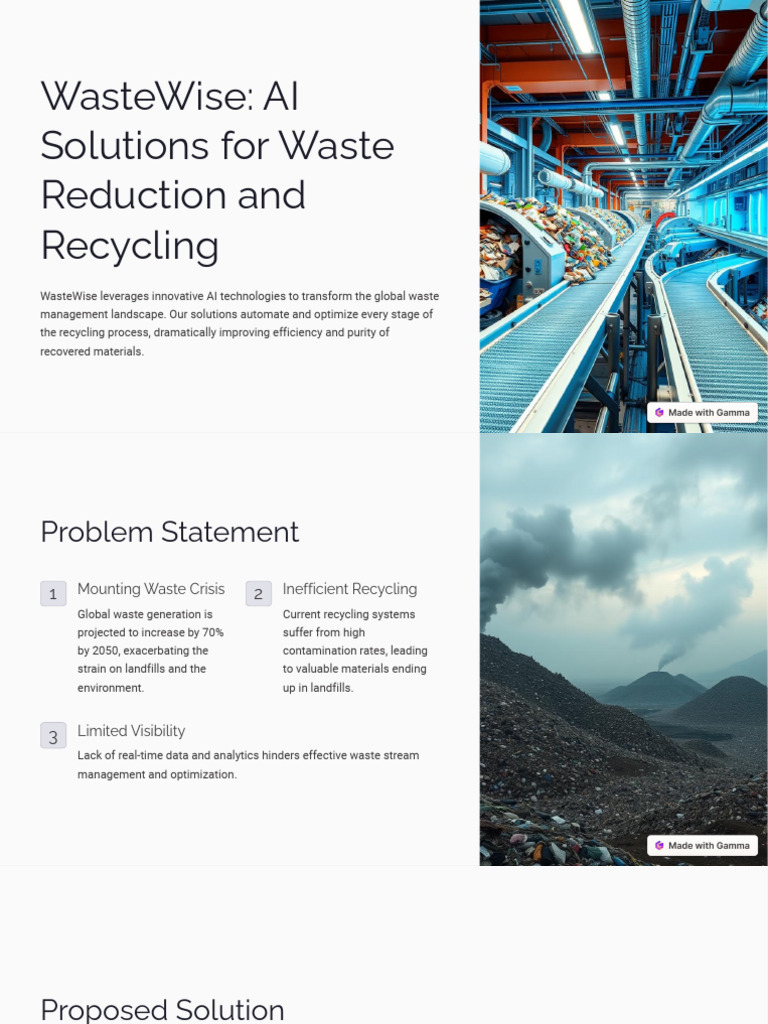 WasteWise AI Solutions For Waste Reduction and Recycling | PDF | Recycling | Waste