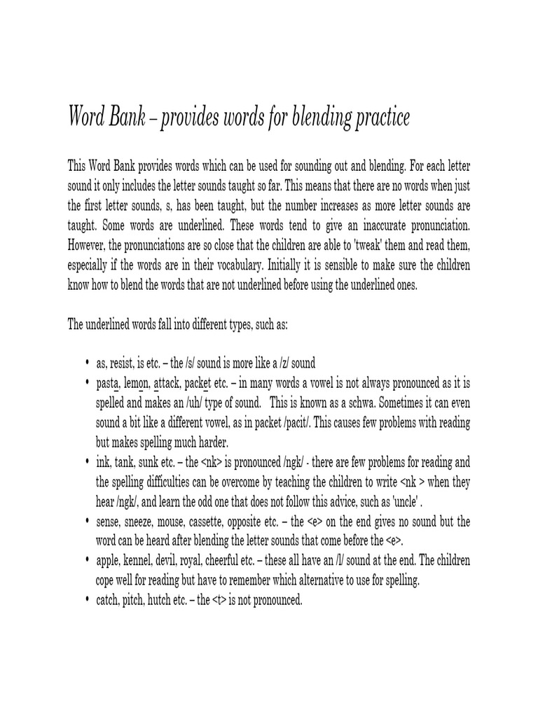 Word Bank US | PDF