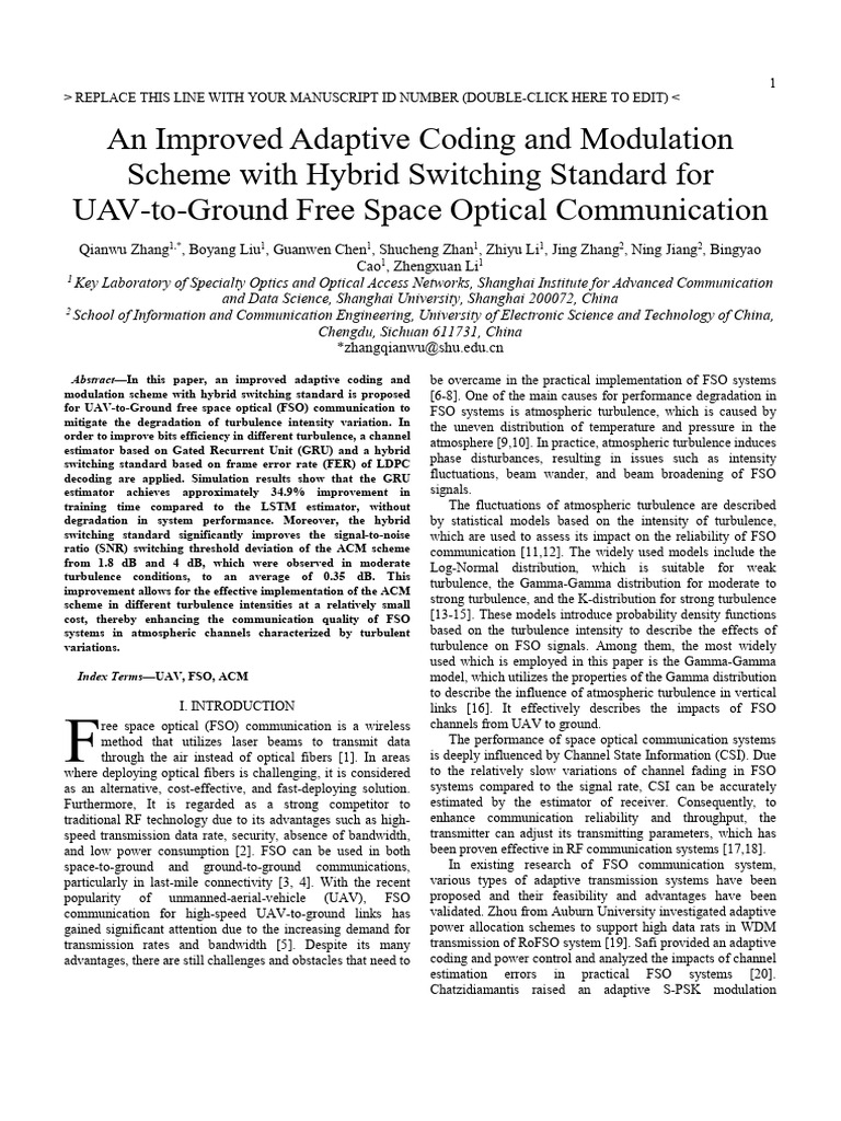 An Improved Adaptive Coding and Modulation Scheme | PDF
