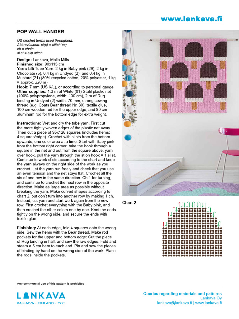 Pop Wall Hanger 1403 2018-1 | PDF | Crochet | Yarn