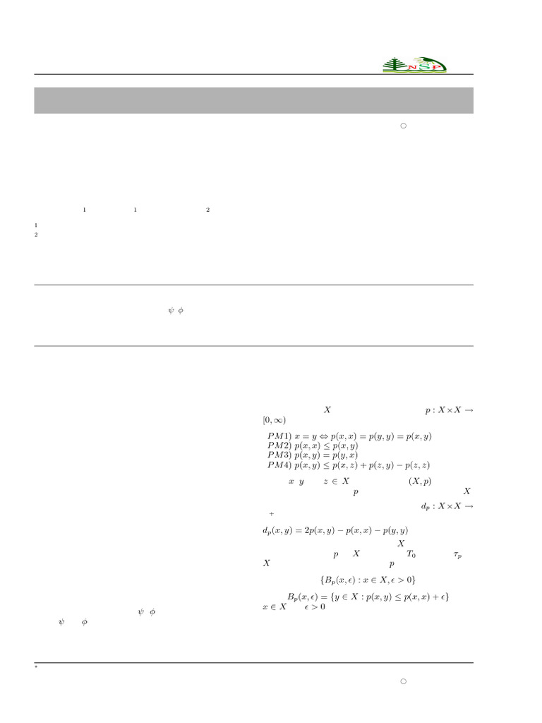 Fixed Point Theorem For Cyclic Maps On Partial Metric Spaces Pdf Limit Mathematics Sequence