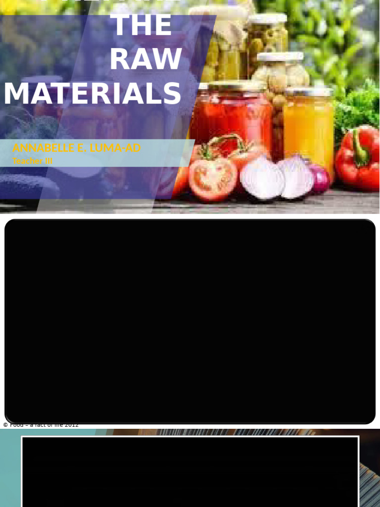 Raw Materials For Fermentation and Pickling | PDF | Foods | Vegetables
