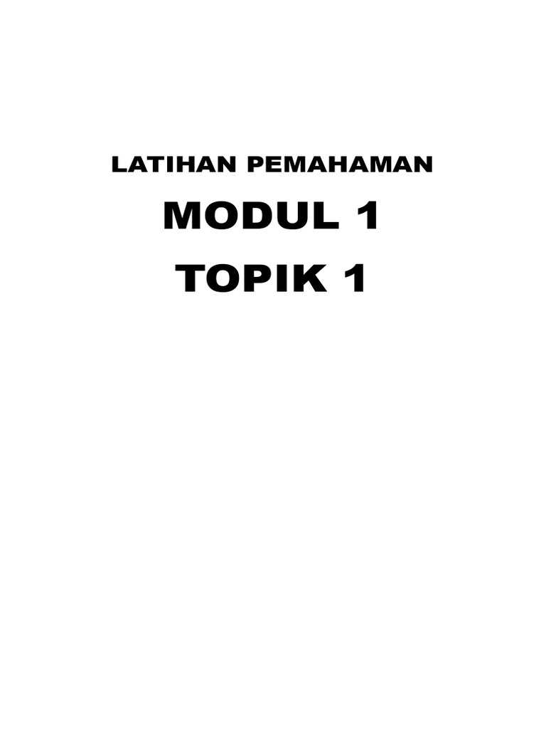 Latihan Pemahaman Modul Pendidikan | PDF