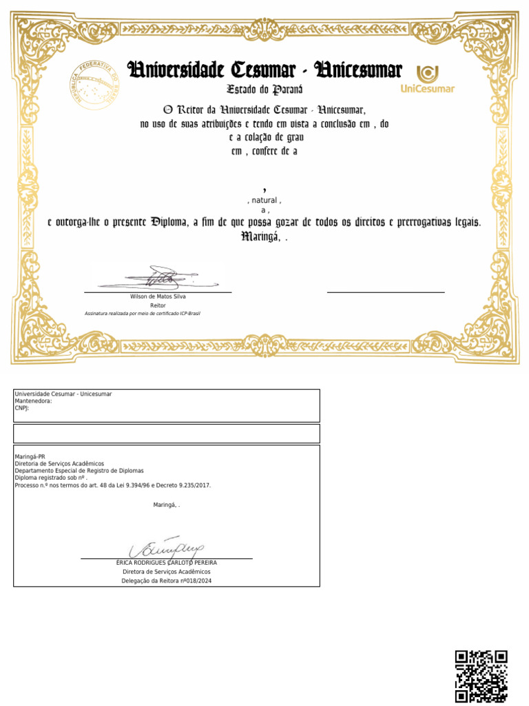 Diploma da Universidade Cesumar | PDF