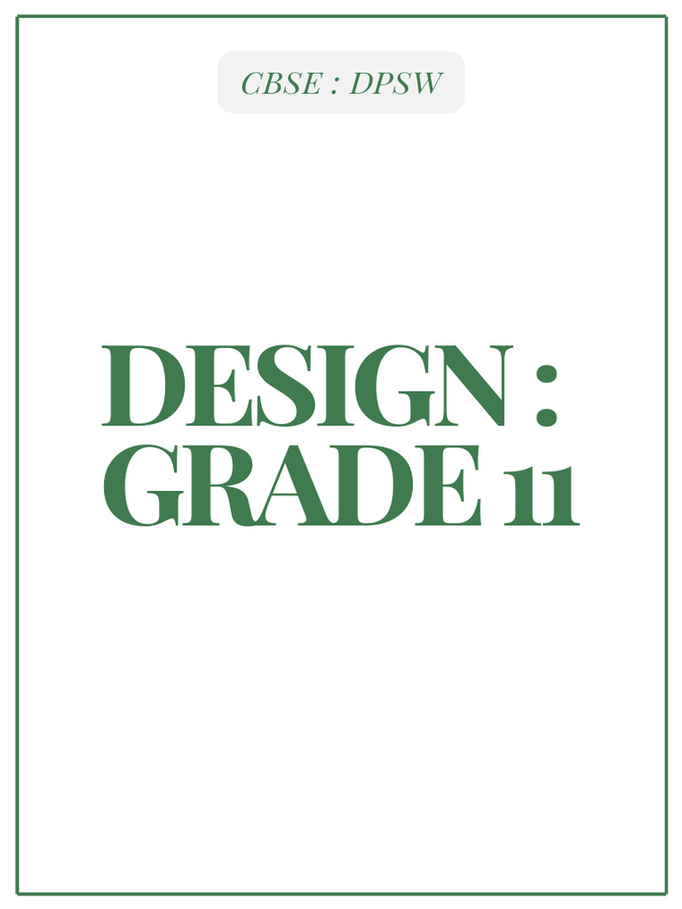 Design Thinking for Grade 11 Students | PDF