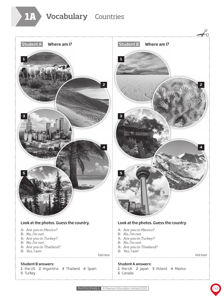Roadmap A1 Photocopiable 1A - Vocab | PDF