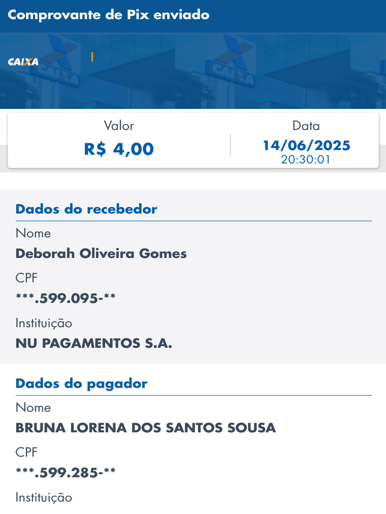 Valor Data: Deborah Oliveira Gomes .599.095 - Nu Pagamentos S.A | PDF