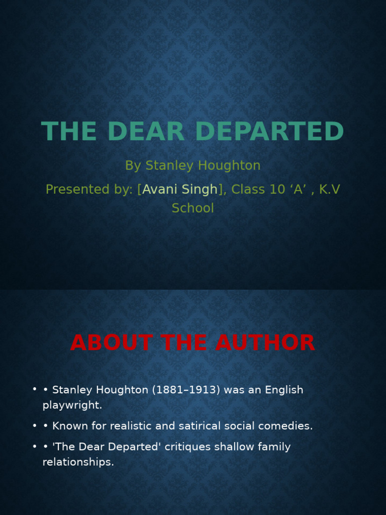 Summary of "The Dear Departed" | PDF