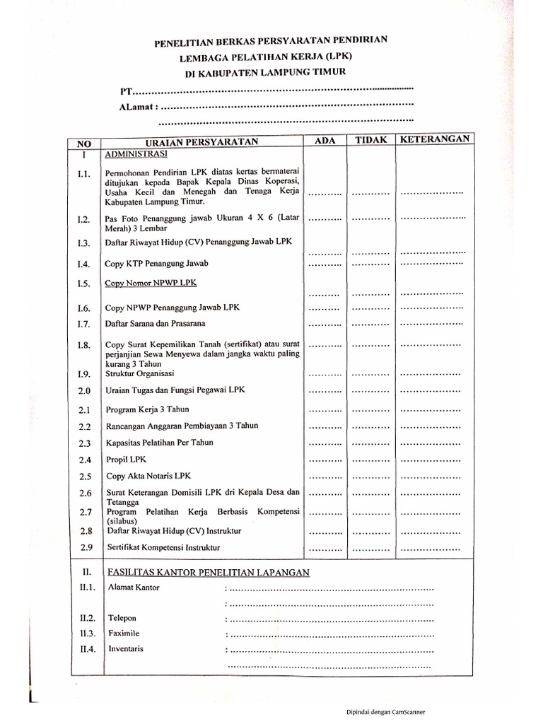 Persyaratan LPK | PDF