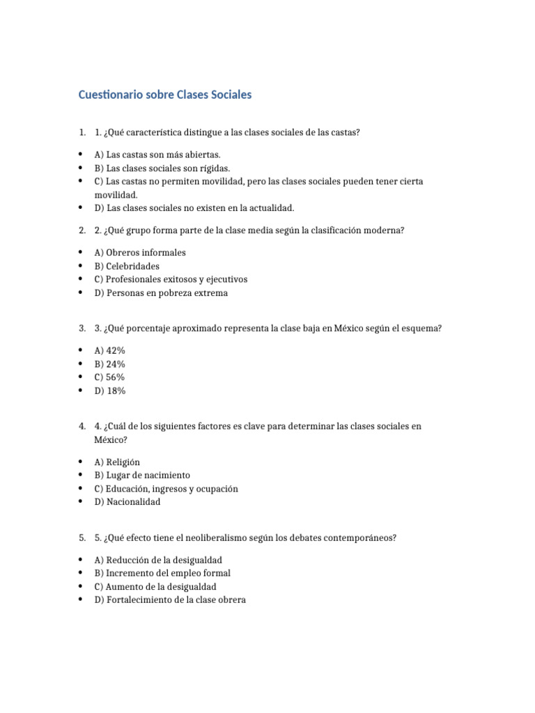 Clases Sociales | PDF