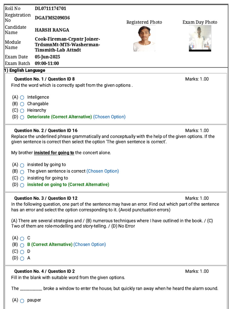 View Question Paper... Afmsd | PDF | Question | Assisted Reproductive ...