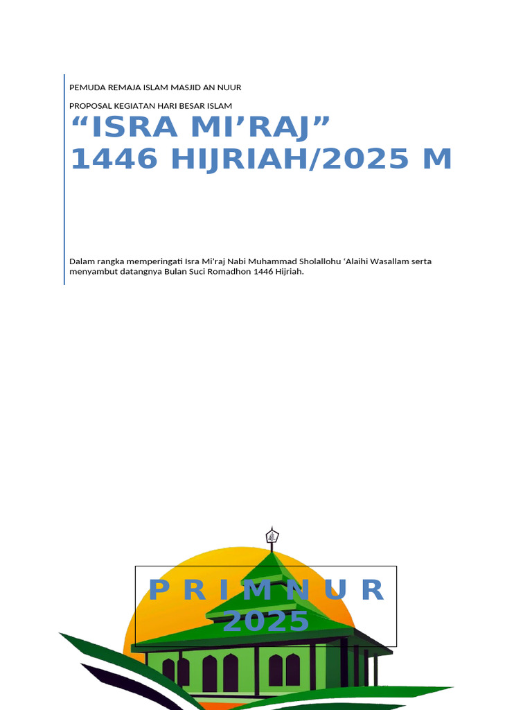 Proposal Isra Miraj An-Nur 2025 | PDF