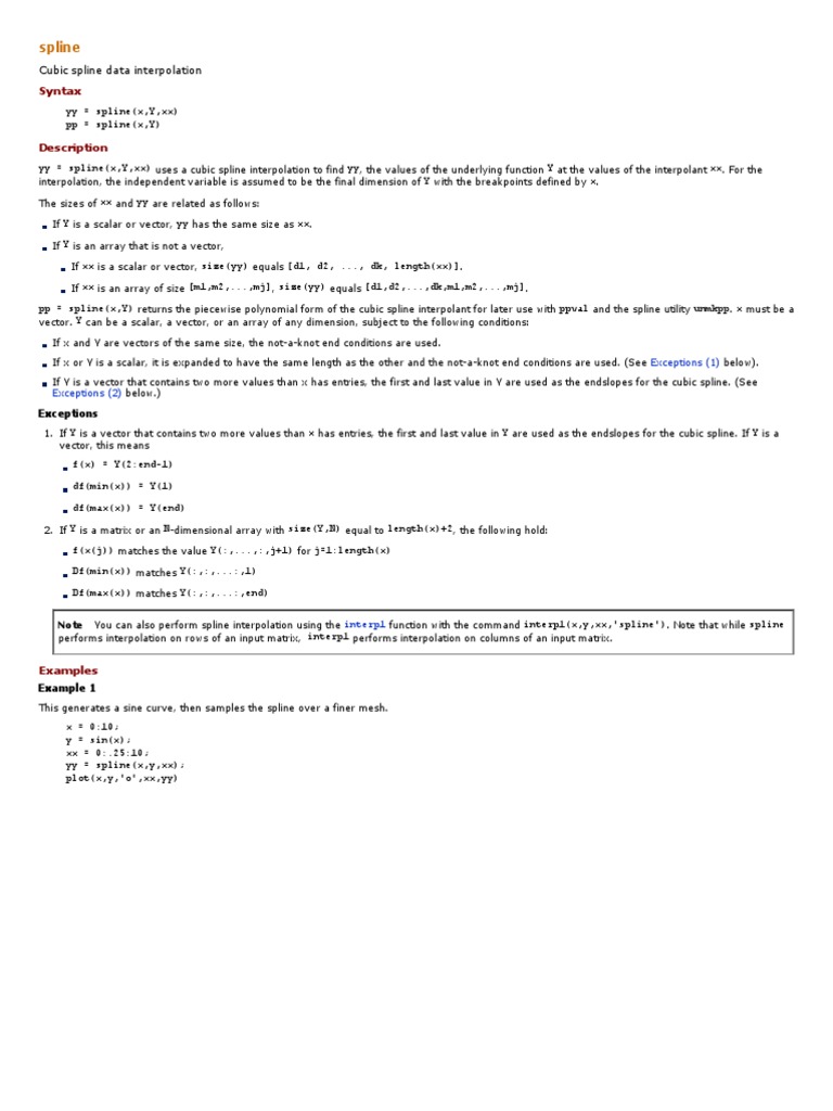 Cubic Spline Data Interpolation - MATLAB | PDF | Interpolation | Spline ... Cubic Spline Data Interpolation - MATLAB | PDF | Interpolation | Spline ...