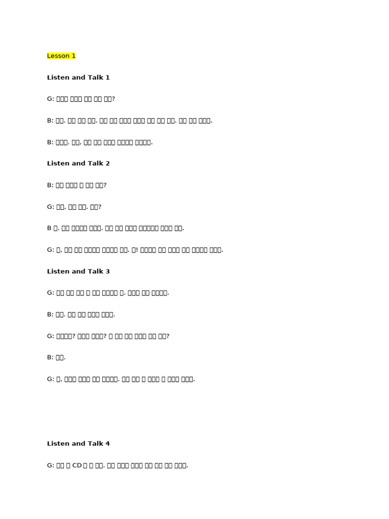 M3B1 Lesson 1 and 2 Dialogue Only | PDF