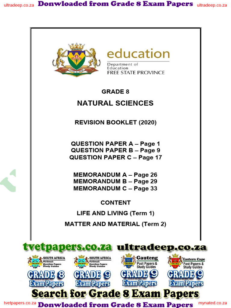 2020 Grade 8 NS Term1&2 - Ultradeep - Co.za | PDF | Matter | Atomic Nucleus