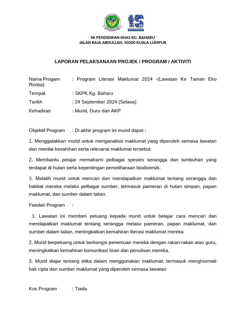 Laporan Literasi Maklumat | PDF