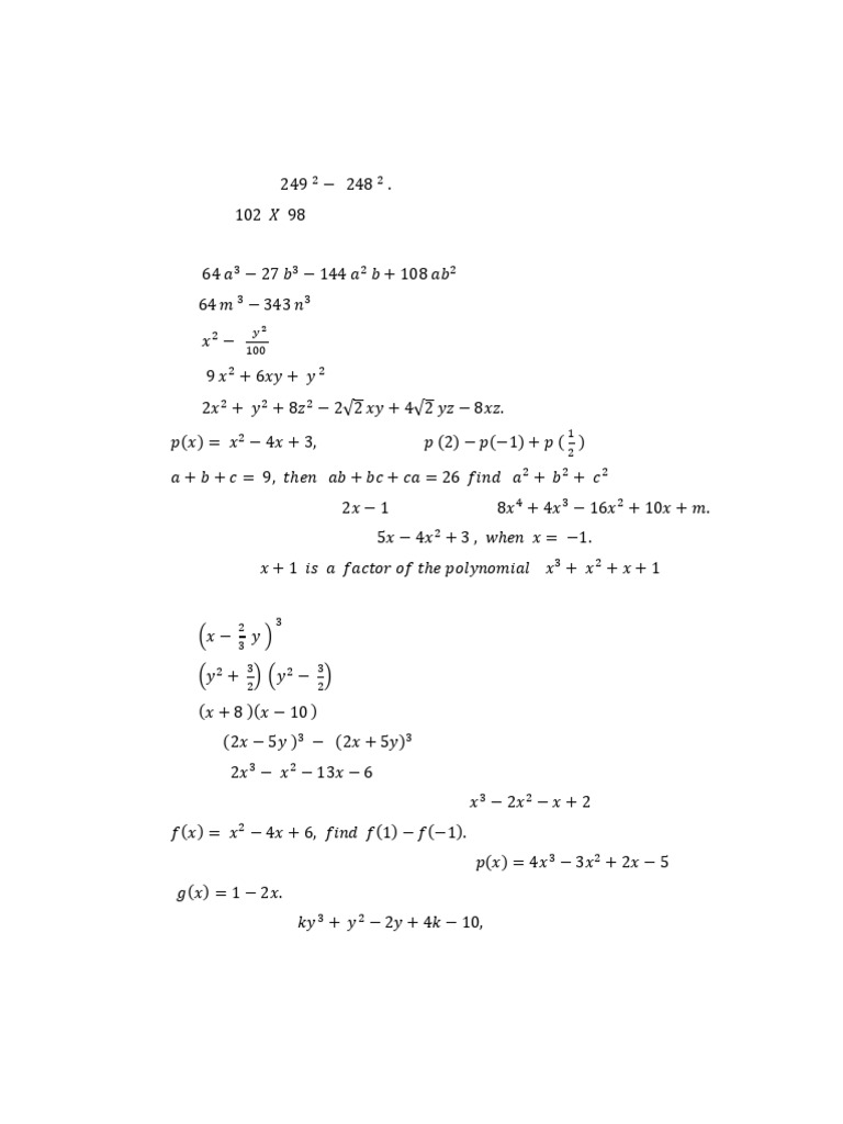 RWS2 Final Exam Gr9 (Polynomials) | PDF