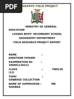 Geography Field Project Guidelines | PDF | Methodology | Geography
