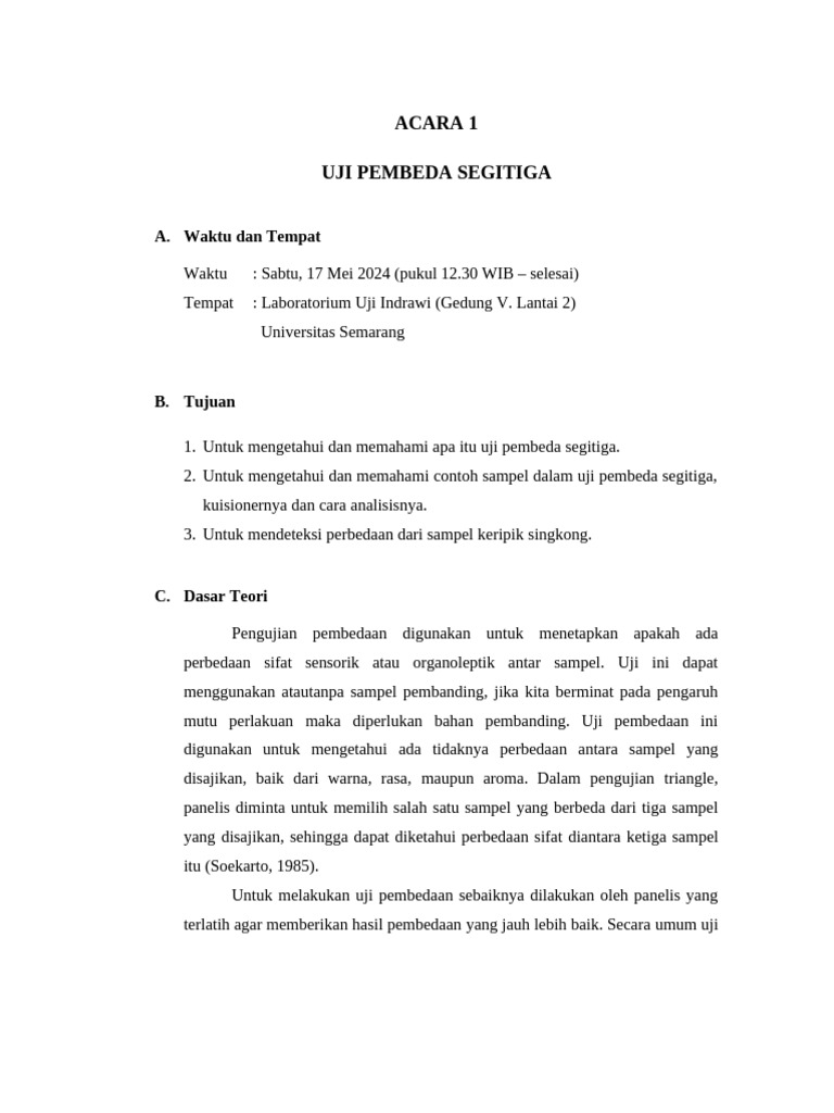 ACARA 1 Uji Segitiga Hani Fix | PDF