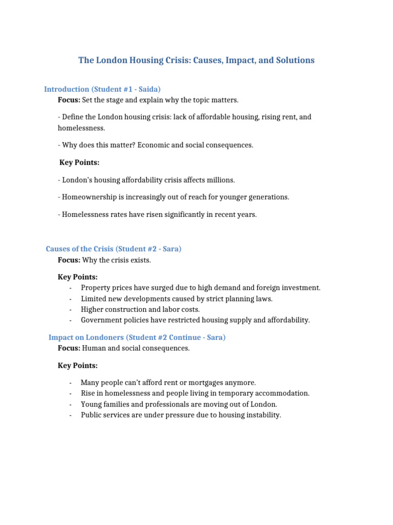 Housing Crisis - Outline | PDF