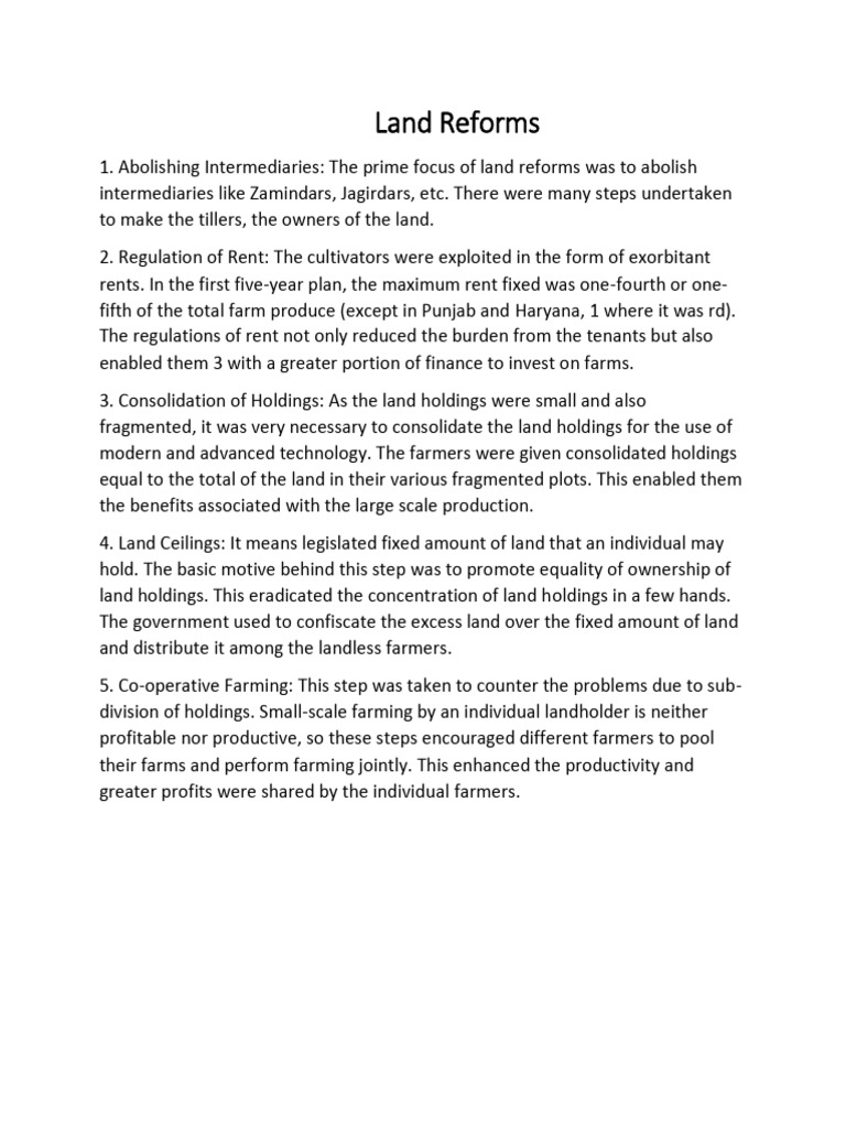 Land Reforms | PDF