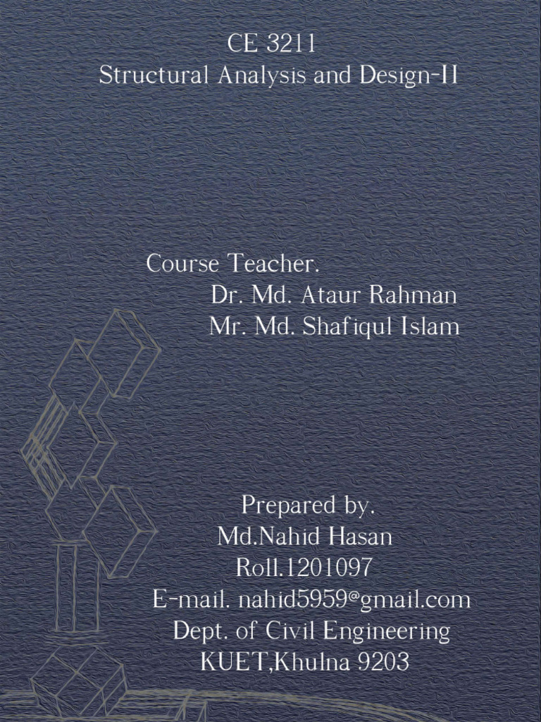 CE 3211 Structural Analysis and Design-II | PDF