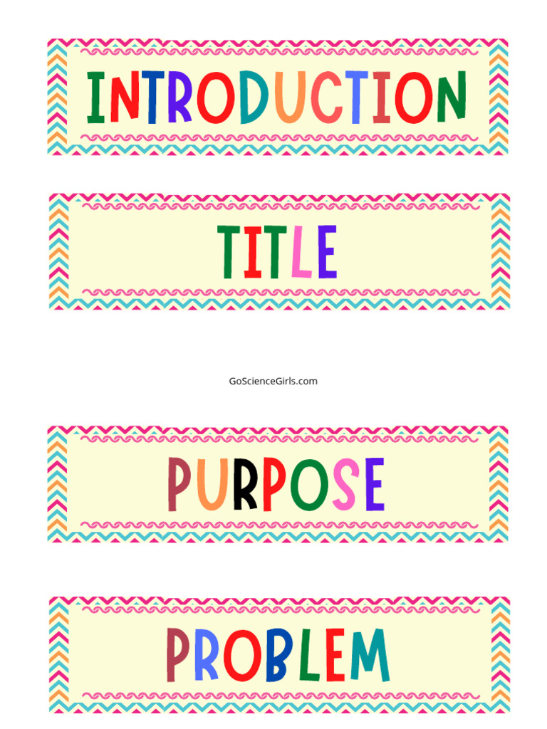 Science Fair Project Label 6 | PDF