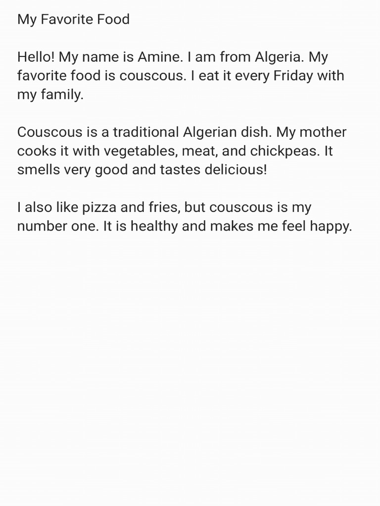 My Favorite Food - 250615 - 164759 | PDF