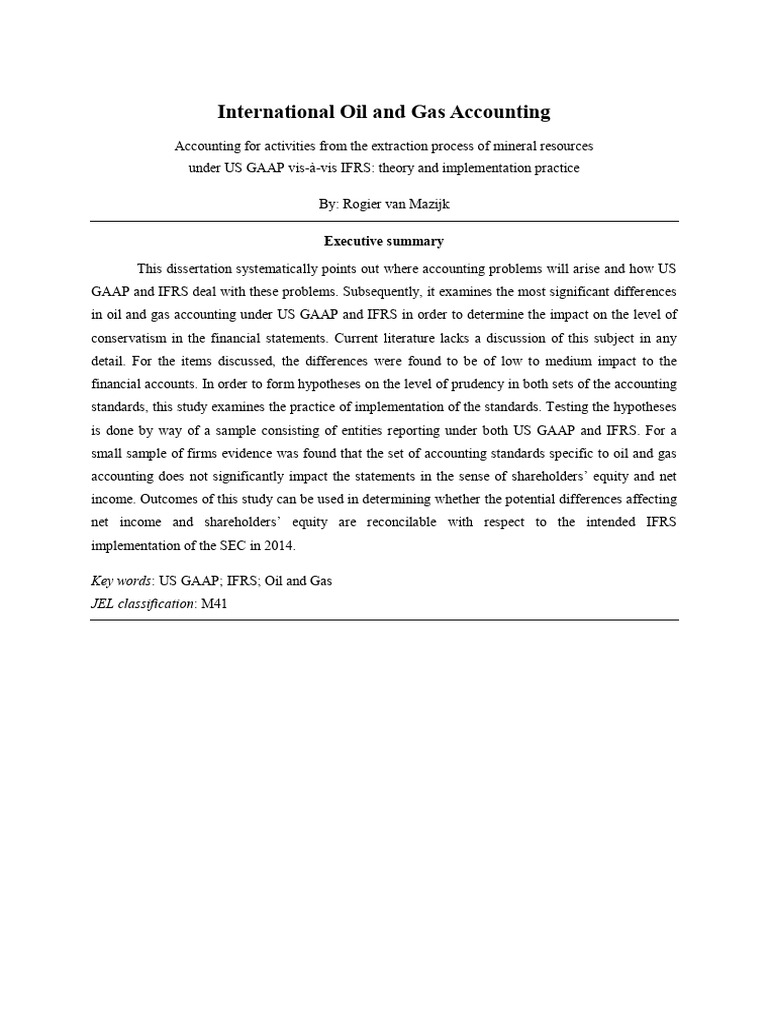 International Oil and Gas Accounting Issues | PDF | International ...