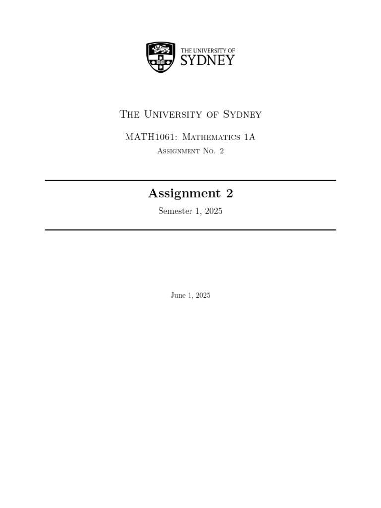 Usyd Math 1061 Assignment Answer | PDF | Applied Mathematics | Numerical Analysis