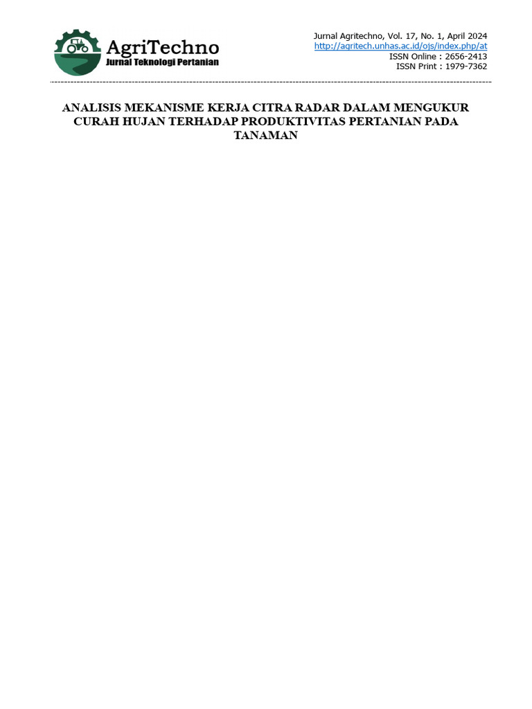 Analisis Mekanisme Kerja Citra Radar Dalam Mengukur Curah Hujan ...