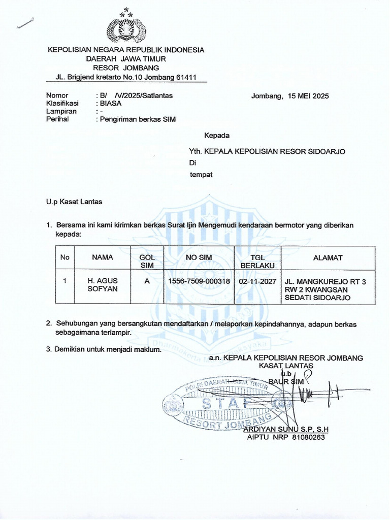 Scan Mutasi H Agus Sofyan | PDF