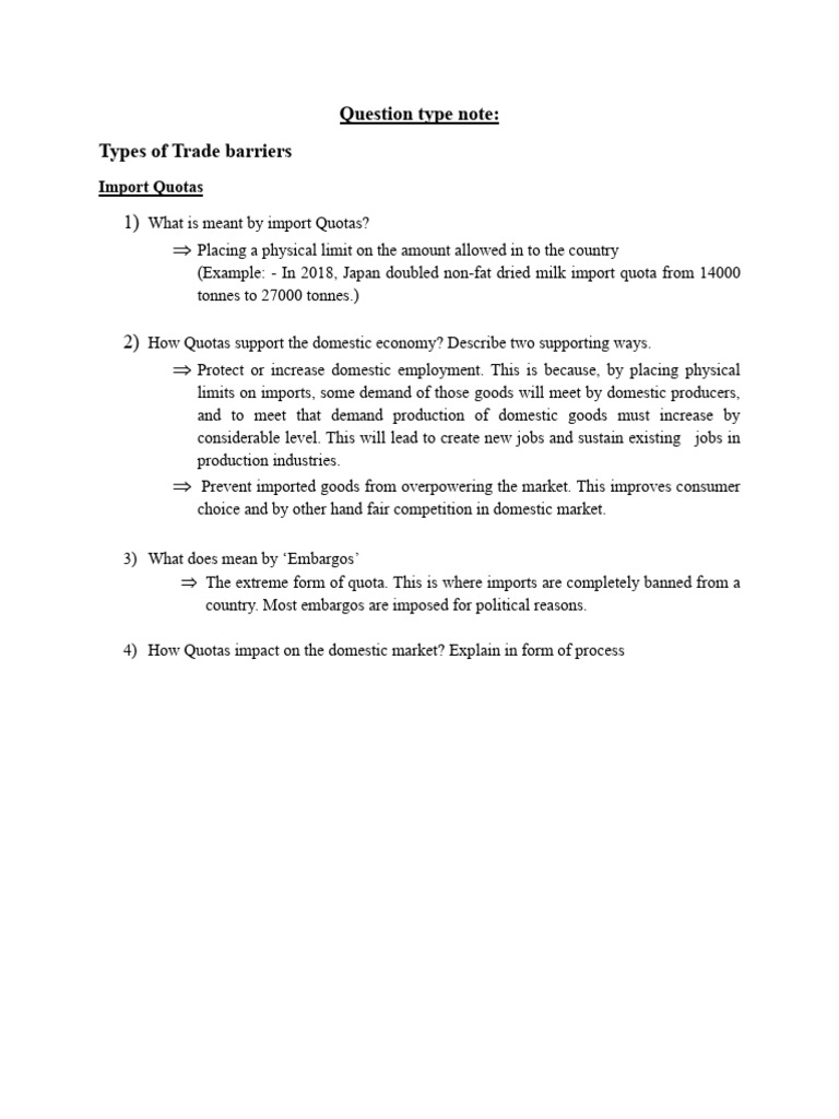Understanding Import Quotas in Trade | PDF | Subsidy | Trade