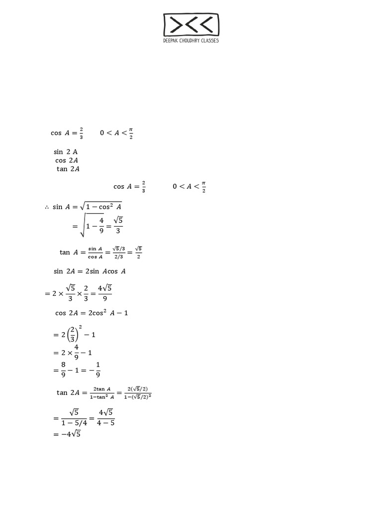 Xi M - Trignometric Functions - A3-Solutions | PDF | Mathematics | Mathematical Analysis