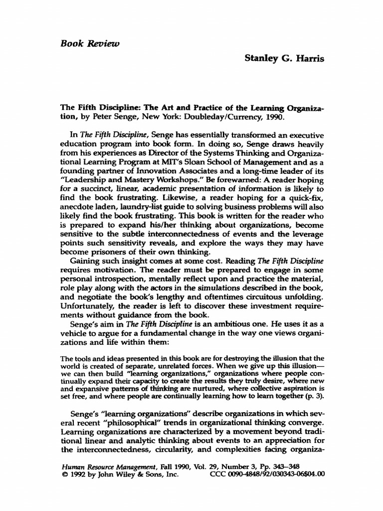 Review of The Fifth Discipline Book | PDF | Motivation | Motivational