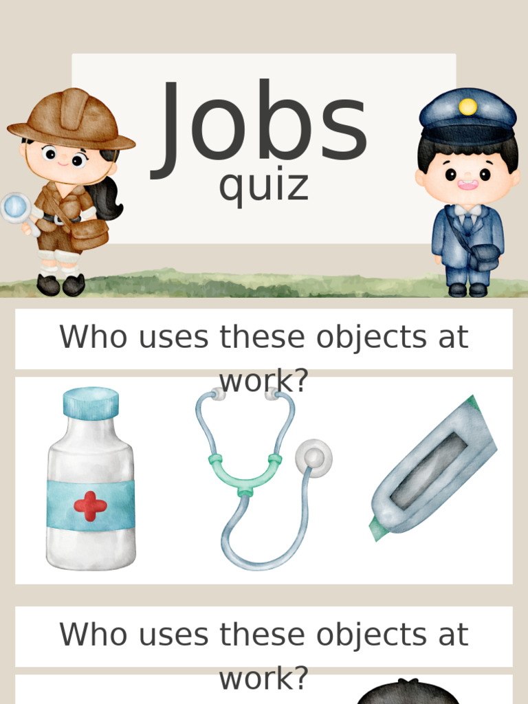 Job Identification Quiz for Kids | PDF