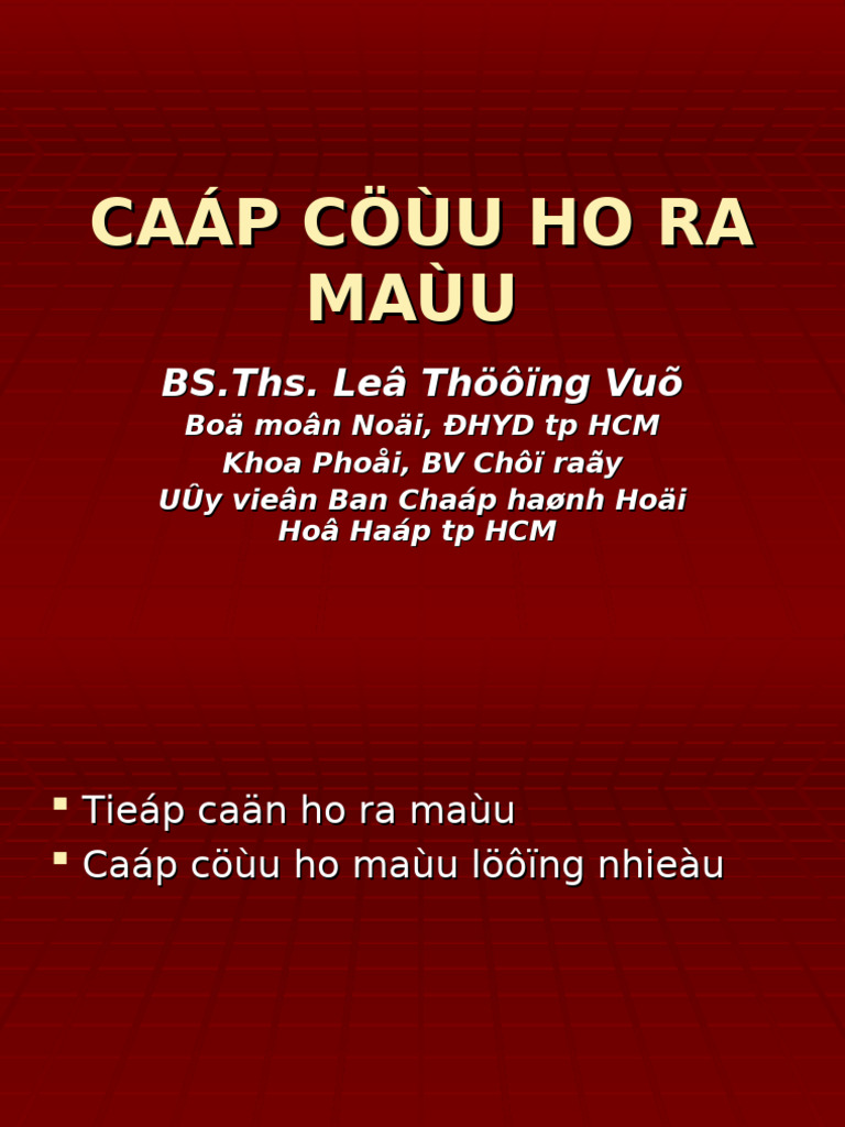 Cấp Cứu Ho Ra Máu | PDF