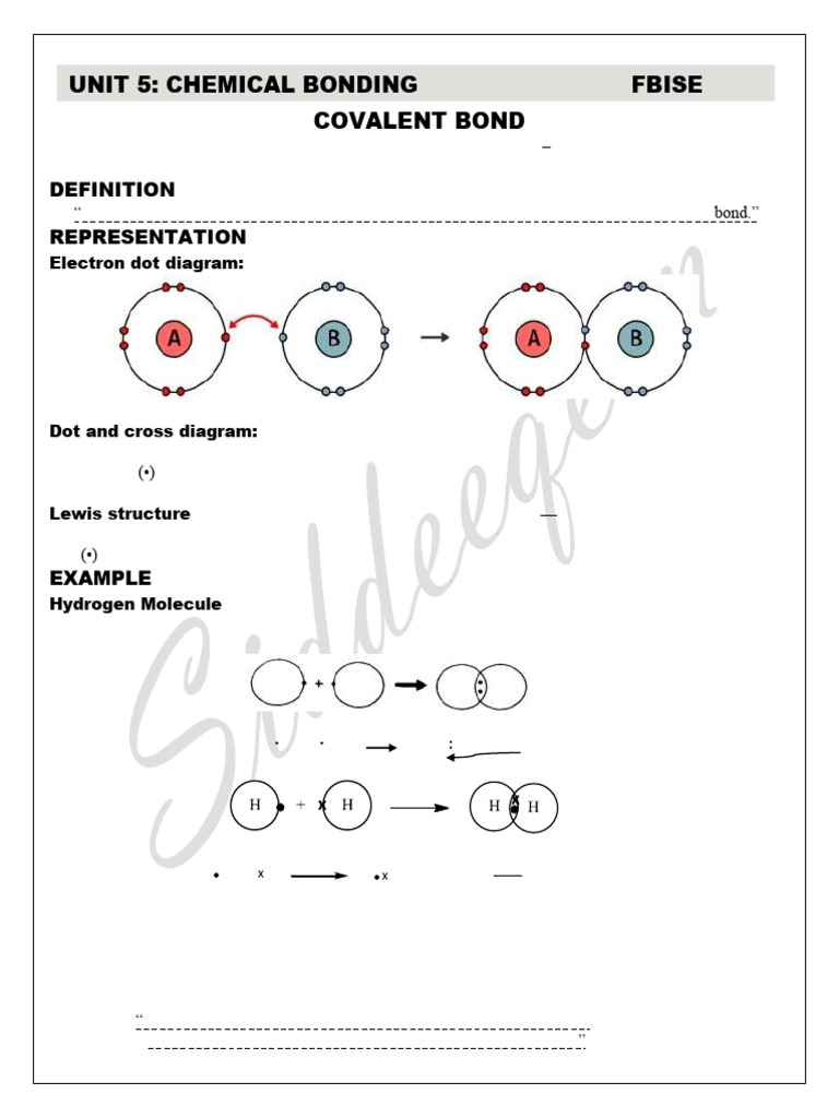 Unit 5 Covalent Bonding FBISE | PDF | Chemical Bond | Covalent Bond