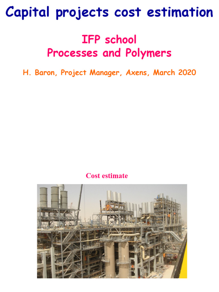 Capital Projects Cost Estimation 2020 | PDF | Hydrogenation | Pump
